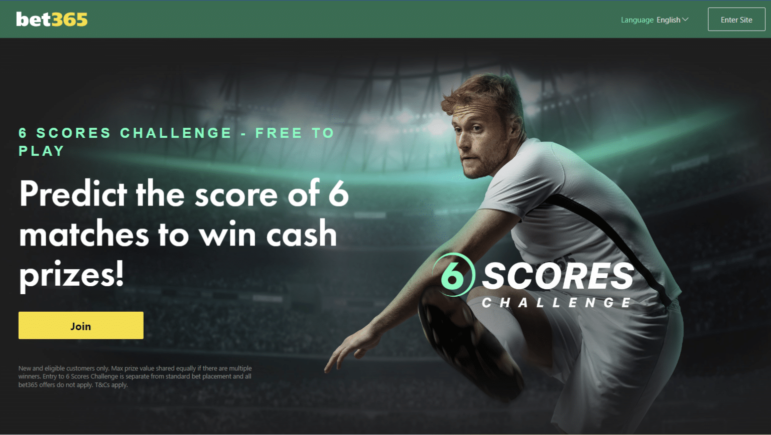bet365's 6 Scores Challenge Predictions, Payout, Prizes and Winners