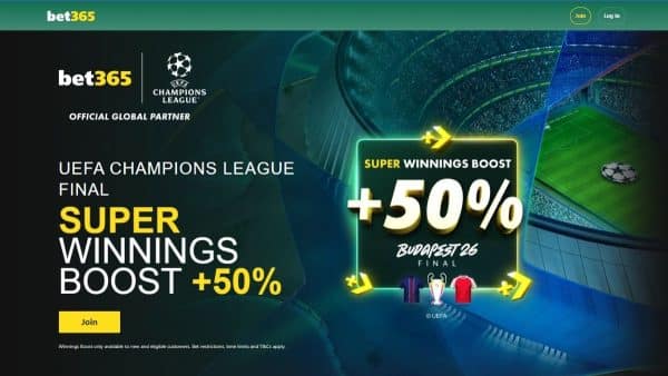 bet365 Champions League Final Offer | 50% Winnings Boost